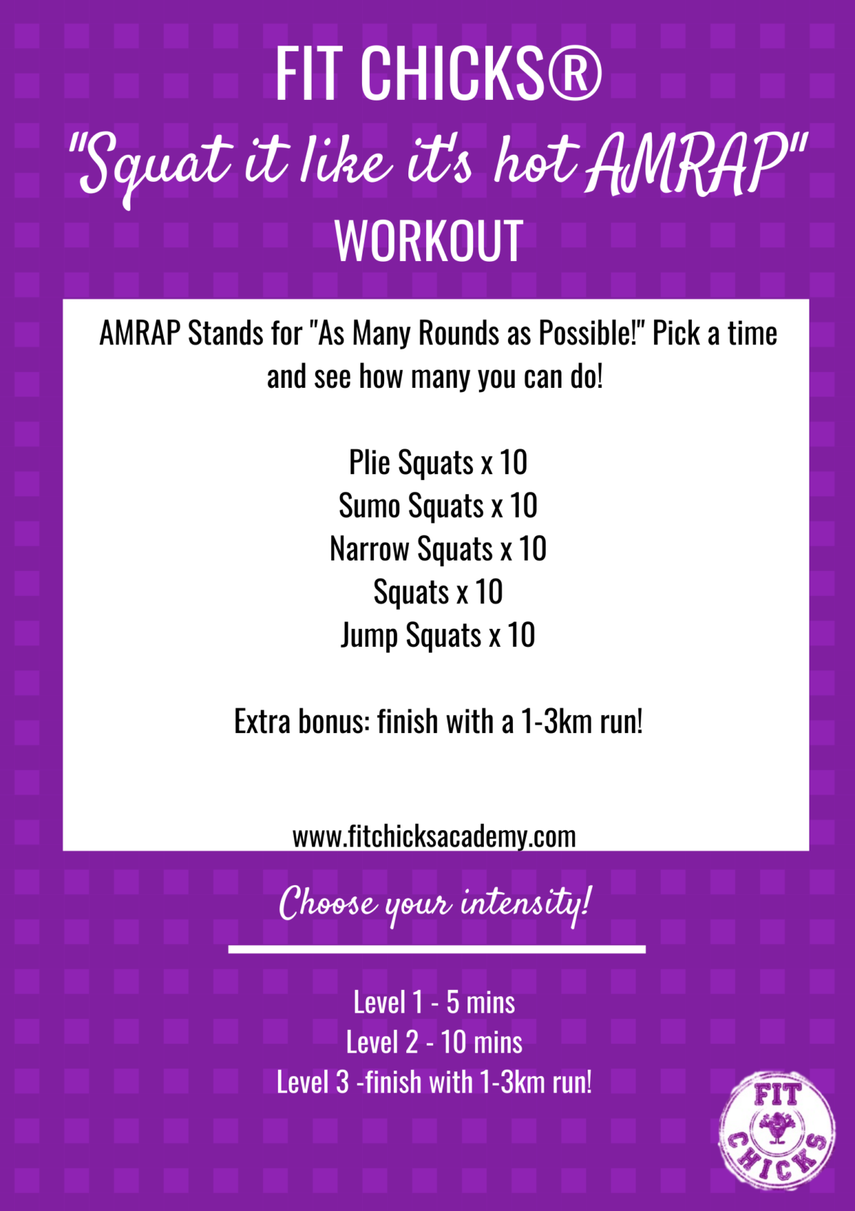 FIT CHICKS Friday "Squat it like it's hot" - FIT CHICKS ACADEMY