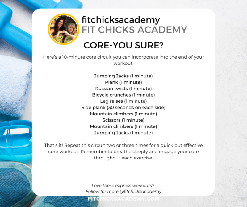 FIT CHICKS Friday "CORE-YOU-SURE?" - FIT CHICKS ACADEMY